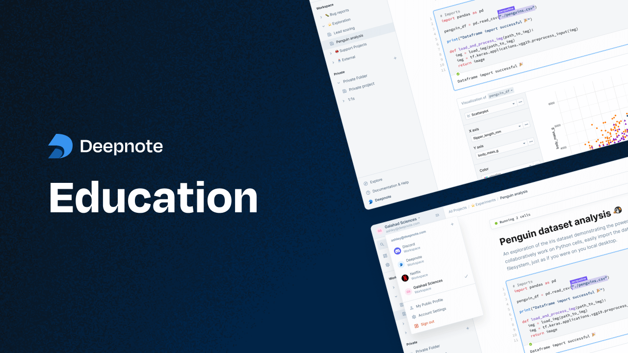 Deepnote students and teachers